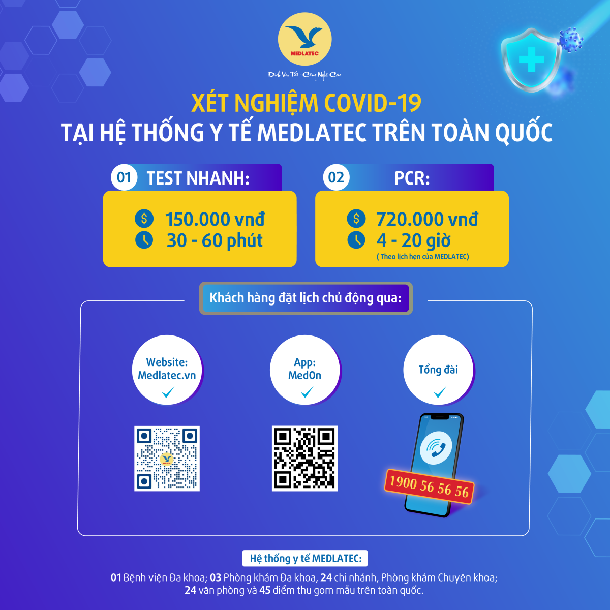 Xét nghiệm COVID-19 tại Hệ thống Y tế MEDLATEC trên toàn quốc | Medlatec